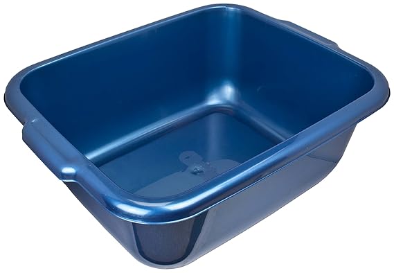 Blue Plastic Rectangular 38cm Multi-Purpose Kitchen Washing Up Bowl w ...