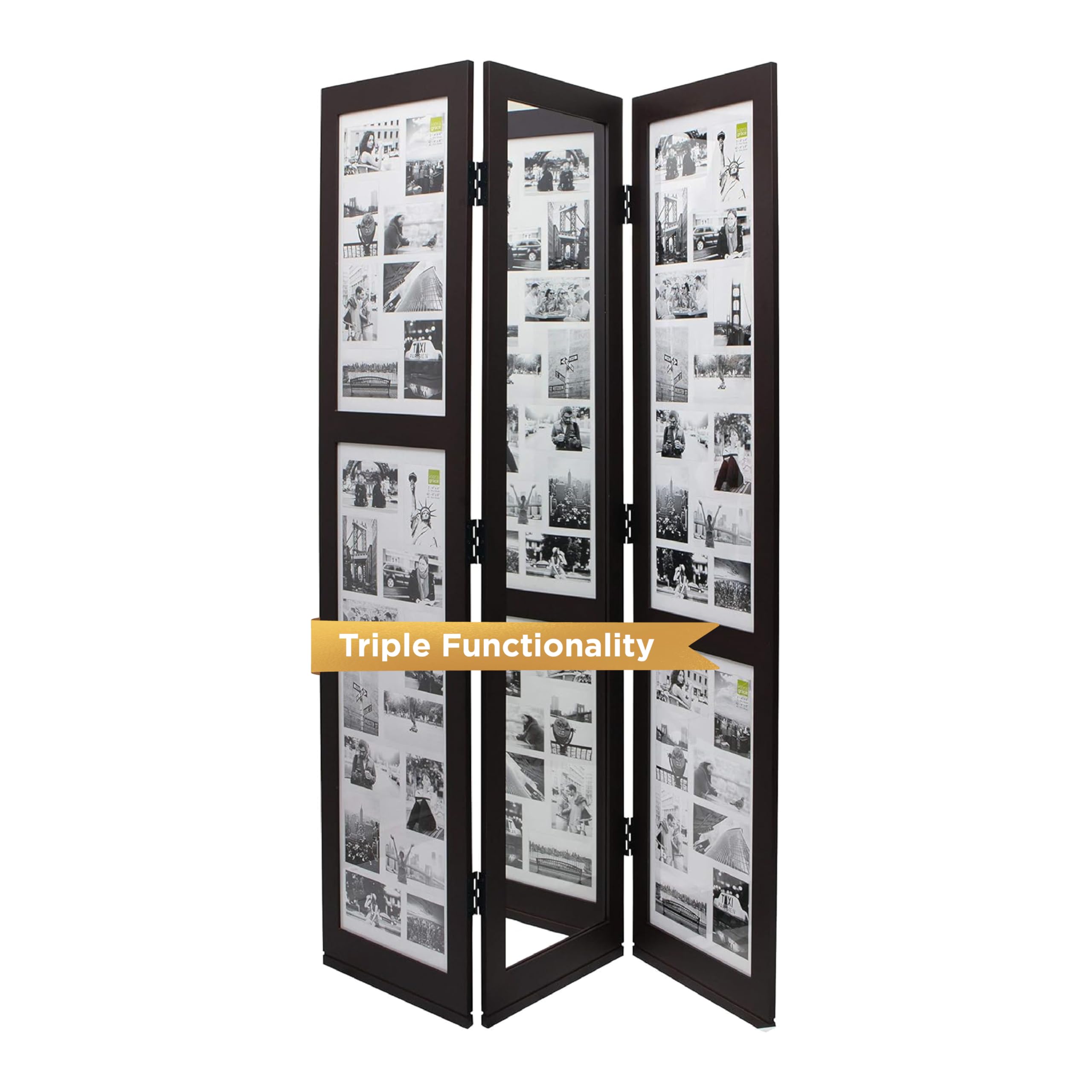 Kiera Grace Traditional Room Divider Collage Frame, Espresso for sale | Delran, NJ | Nellis Auction