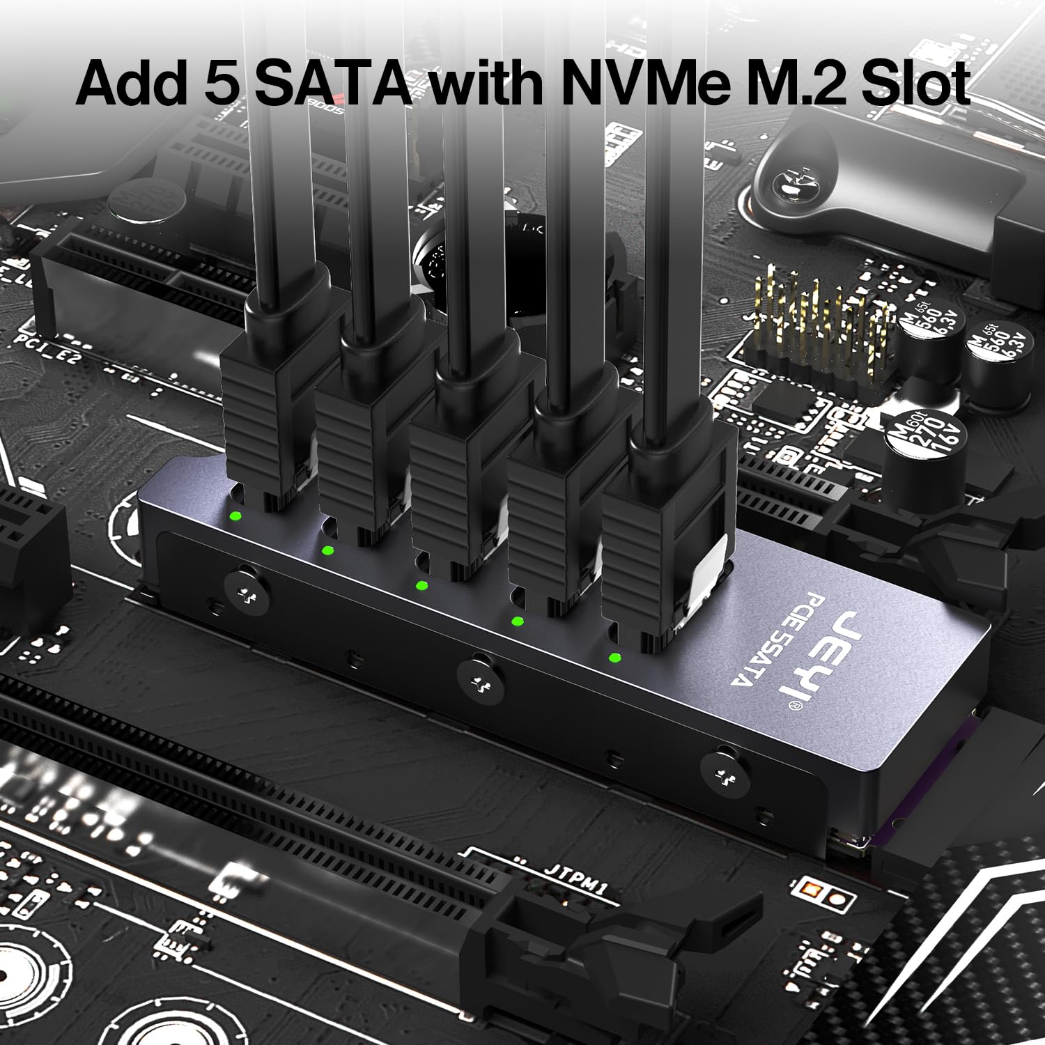 Mua JEYI NVMe M.2 to 5 Sata Adapter, Internal 5 Port Non-RAID SATA III ...