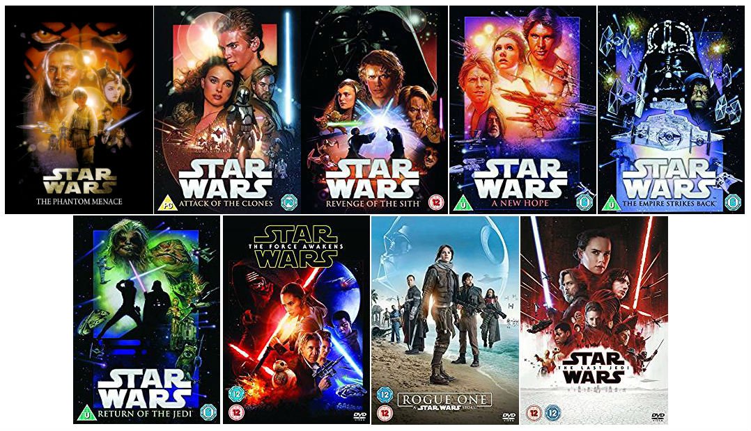 STAR WARS 1-9 Complete Collection The Phantom Menace,Attack Of The ...