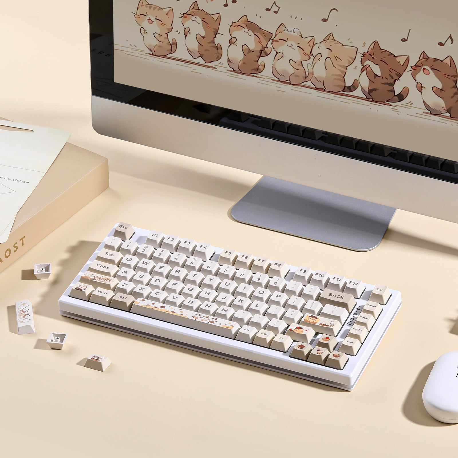 Mua YUNZII Boba Dye Sub PBT Keycaps,154 Full Keys Dye Sublimation ...