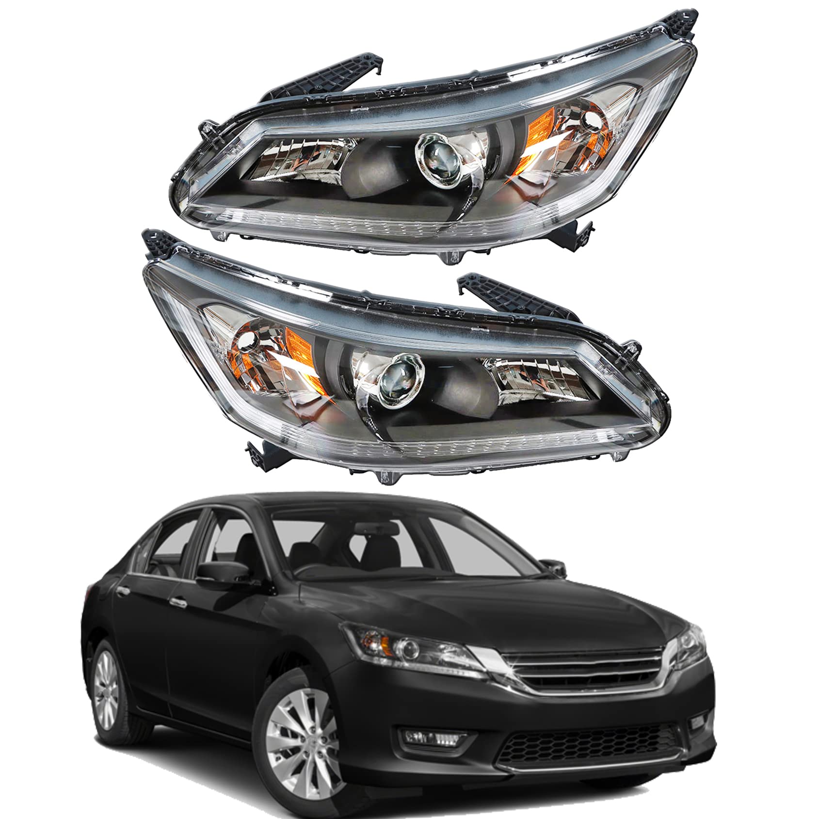 ANTUKO HO2502151 HO2503151 Driver and Passenger Side Black Housing ...