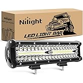 Amazon.com: Nilight 12Inch 300W Triple Row Flood Spot Combo 30000LM Driving Boat Led Off Road ...