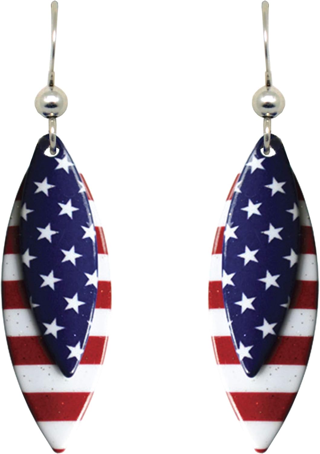 Amazon.com: US Patriotic Flag Earrings by d'ears #3015 Non-Tarnish ...