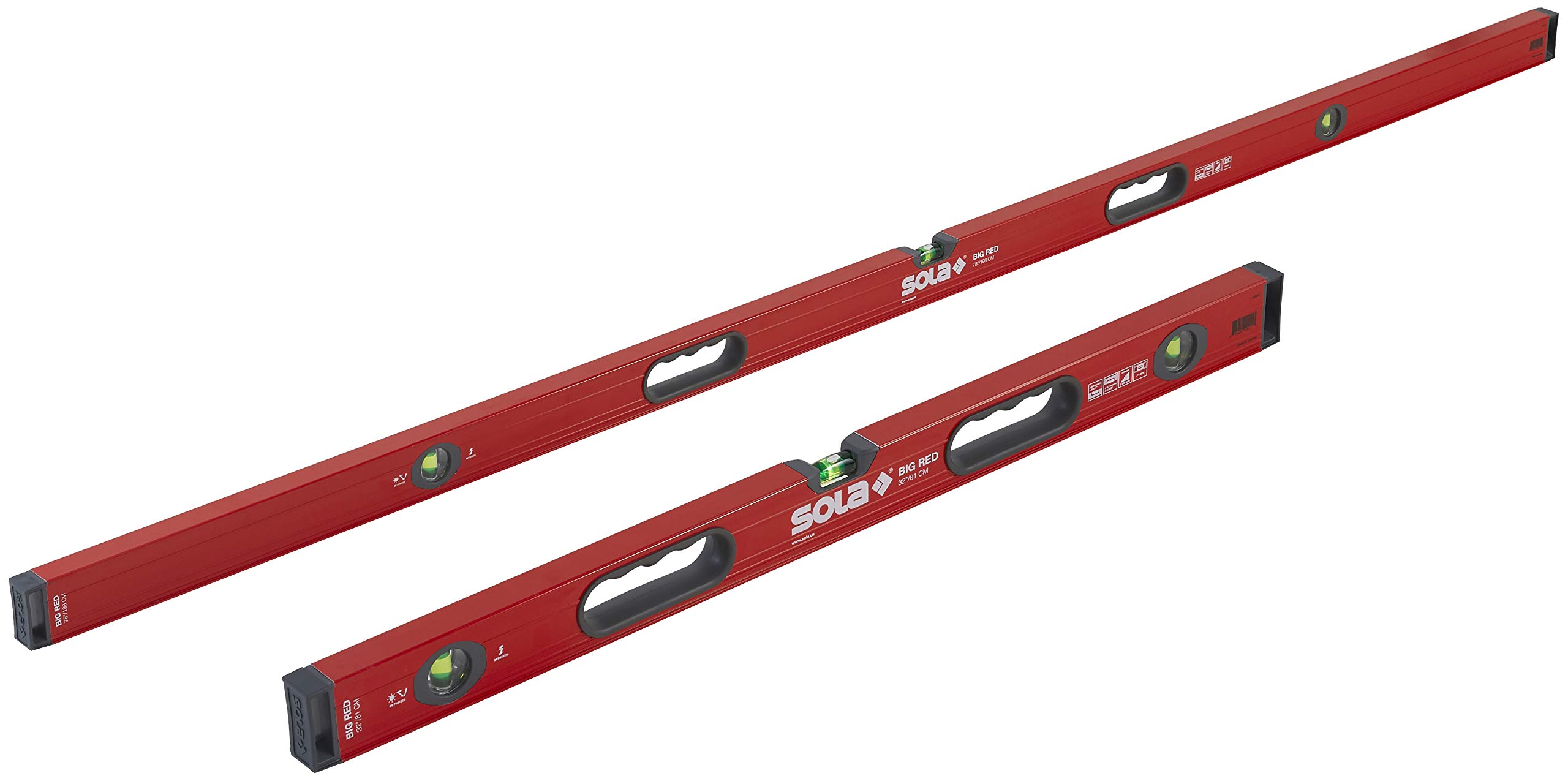 SOLA LSB7832 Big Red Aluminum Box Beam Level Jamb Set with 3 60% ...