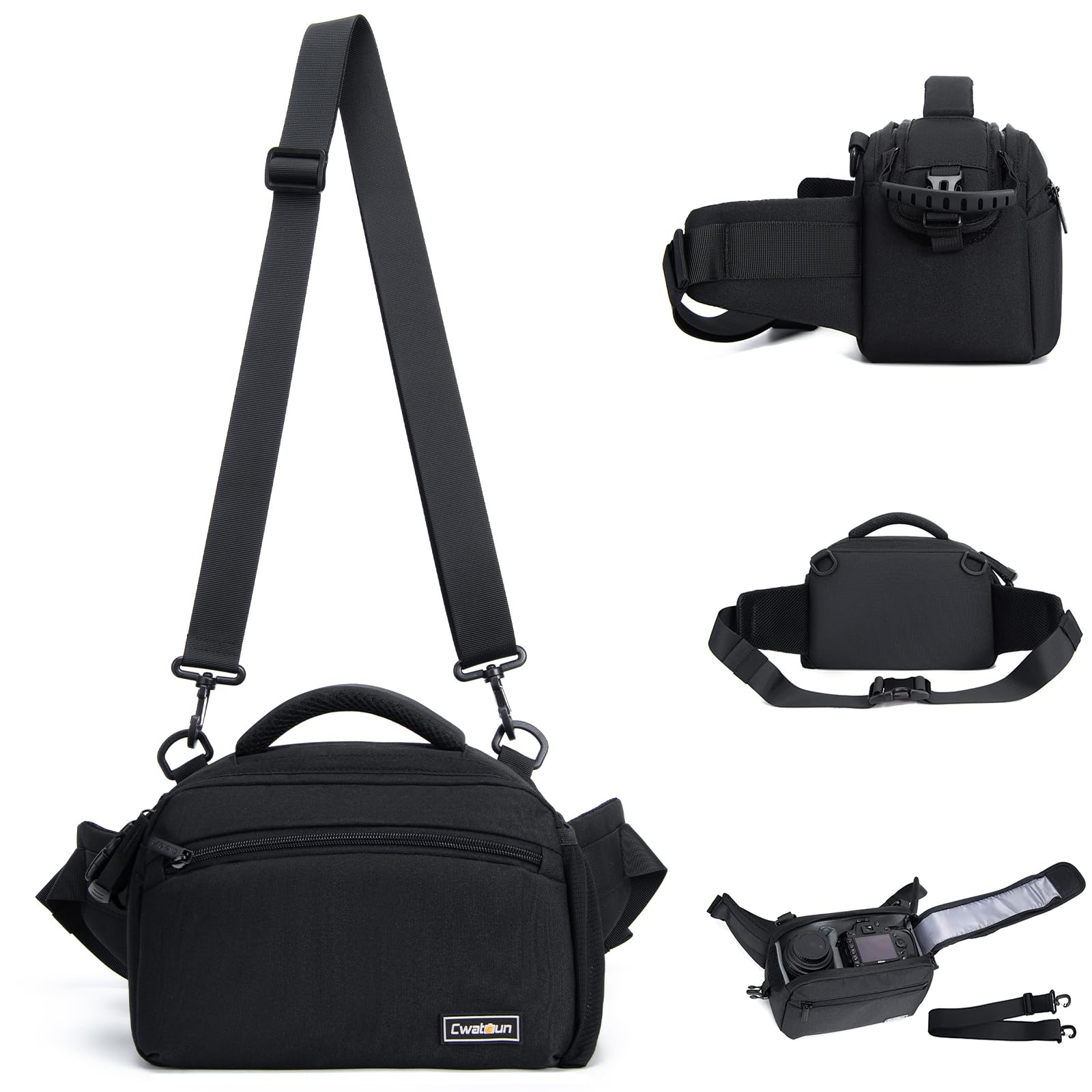Cwatcun Waist Camera Case DSLR SLR Bag Sling Shoulder Camera Bag Water ...