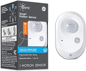 GE CYNC Smart Wire-Free Motion Sensor, Programmable, Bluetooth and Wi ...