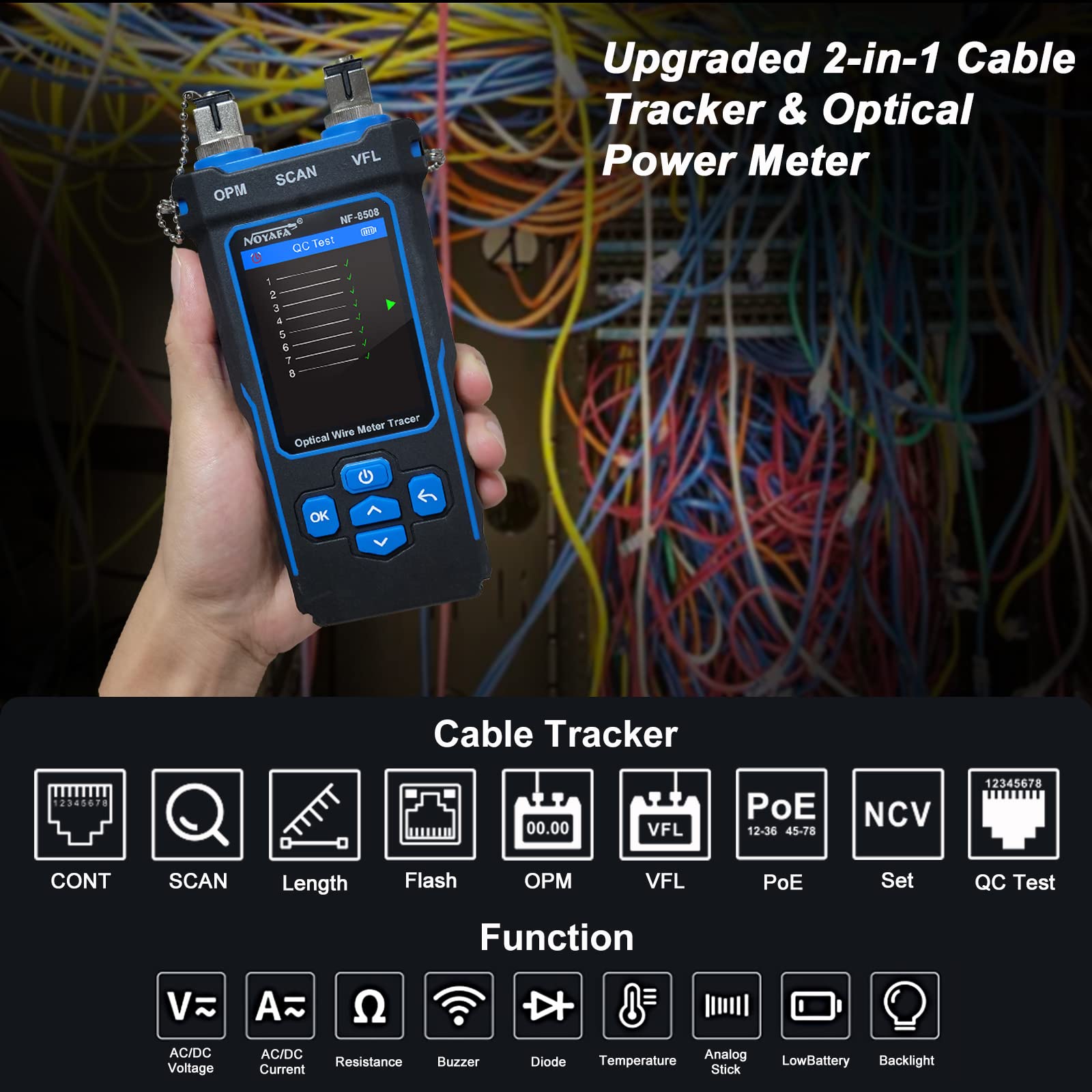 Mua NOYAFA NF-8508 Network Cable Tester with Optical Power Meter, CAT5 ...