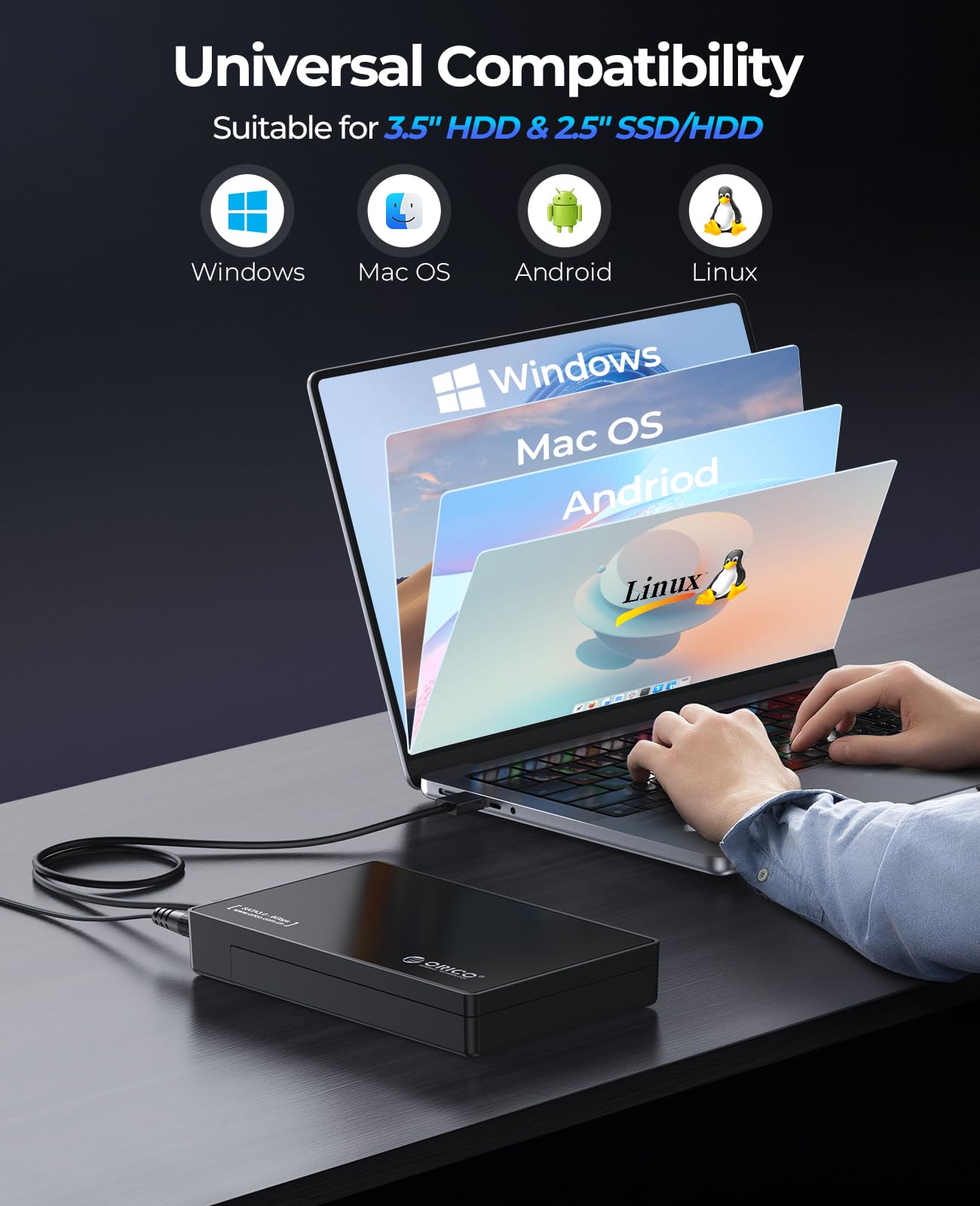 Mua ORICO 3.5" External Hard Drive Enclosure SATA III to USB3.1 Type C ...