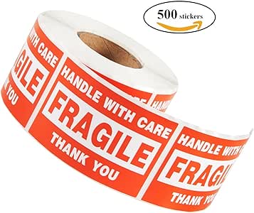 Amazon.com: Fragile Stickers, 500pcs per Roll, 2x3 inch Fragile labels ...