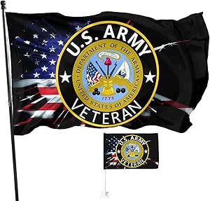 Amazon.com : Voudlye U.S. Army Veteran Flag 3x5 Ft Back Mirror Image and Vivid Color American ...