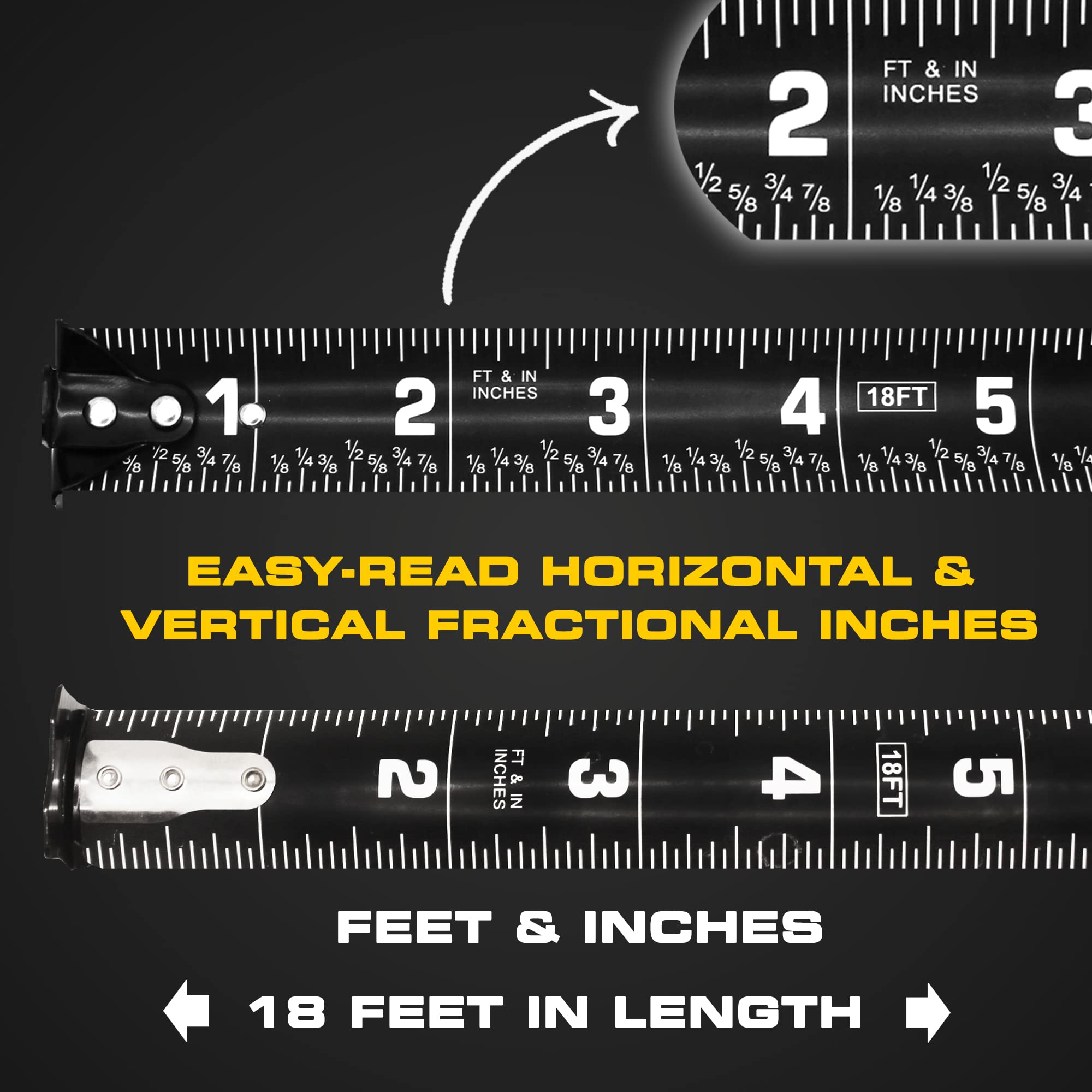 Mua Perfect Measuring Tape - BrightLine High Contrast Dark Mode Easy ...
