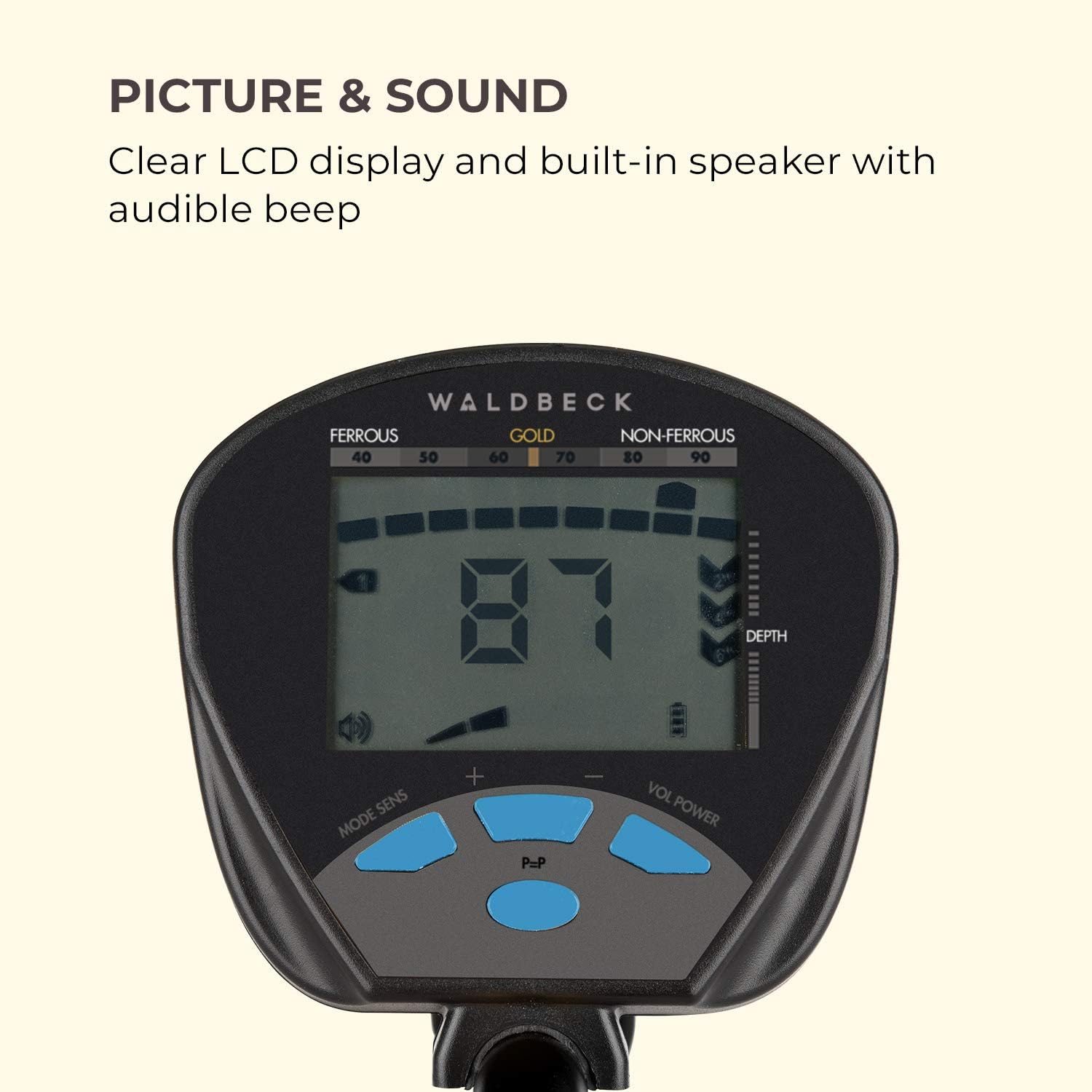 Waldbeck Azteca Metal Detector – Metal Searching Device, 4 Different ...