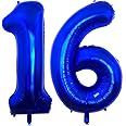 Amazon.com: Navy Blue 16 Number Balloons, 40 Inch Giant Number 16 ...