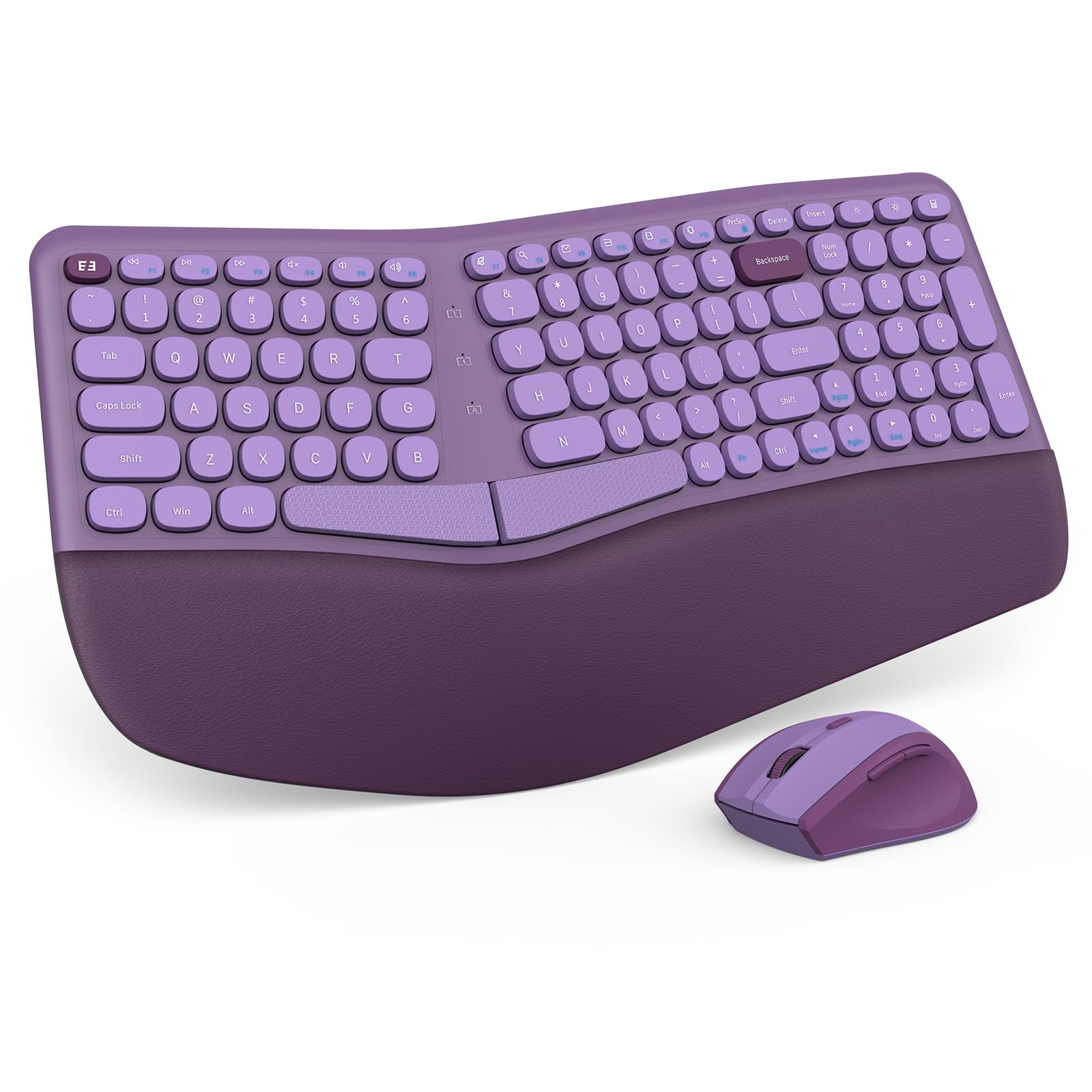 Ergonomic Wireless Keyboard and Mouse, 2.4Ghz USB Receiver- Ergo ...