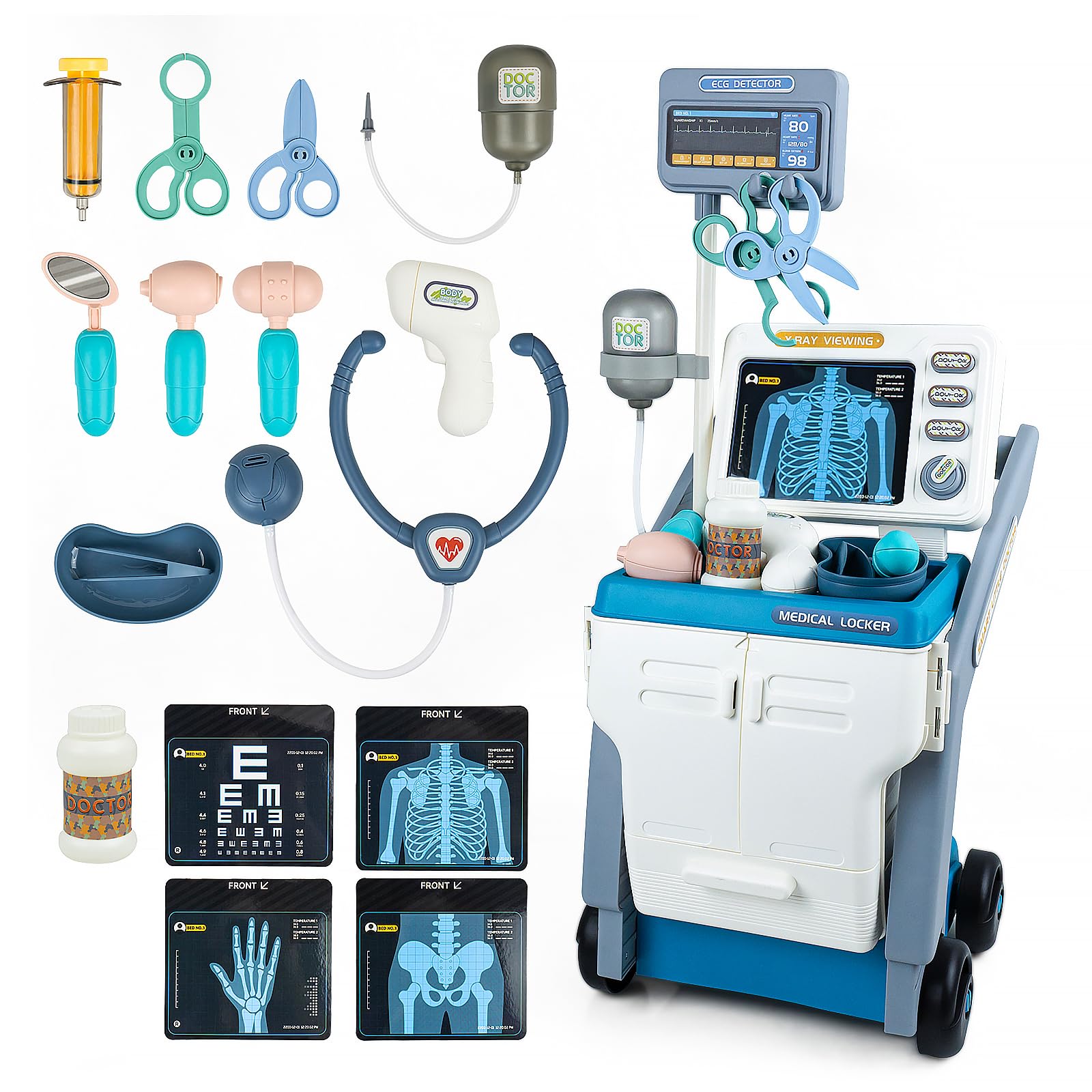 KalaDuck Kids Doctor Kit, Toddler Toy Medical Cart Kits for sale ...