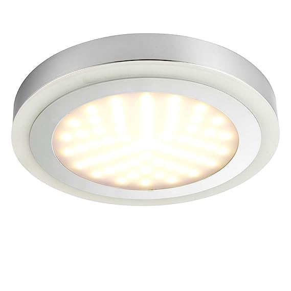Poole Lighting Porto 13w LED Ceiling Flush Light Chrome: Amazon.co.uk ...
