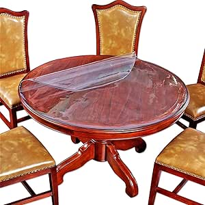 Amazon.com: 42 Inch Diameter Round Furniture Clear Plastic Cover ...
