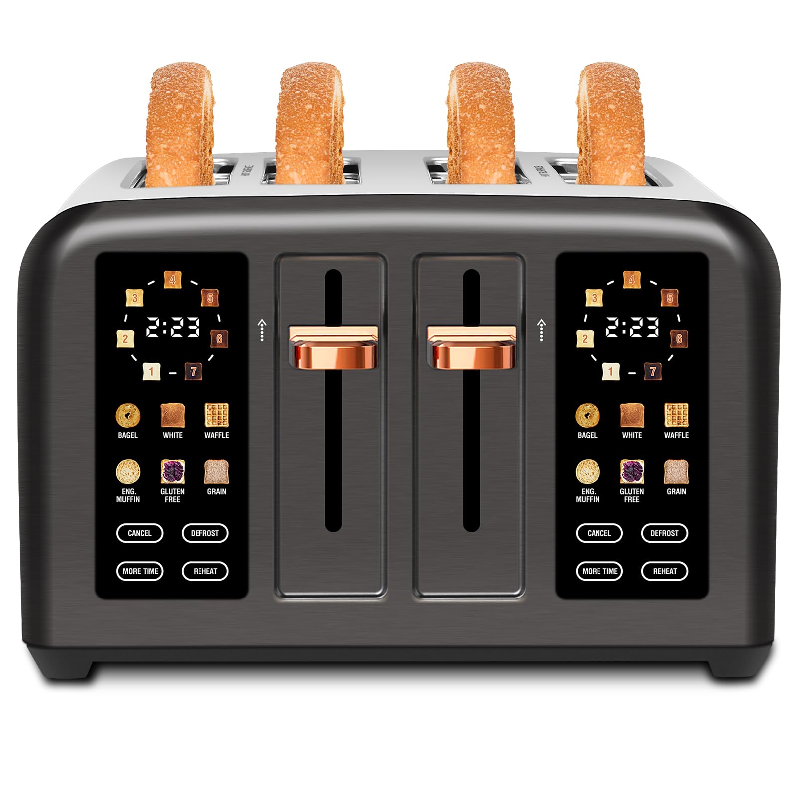 SEEDEEM Toaster 4 Slice, Stainless Steel, Touch Screen for Dual Control ...