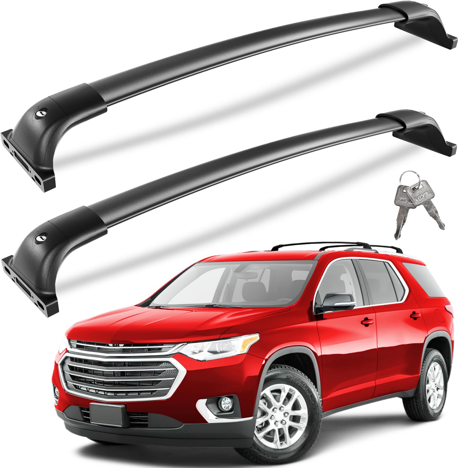 Wonderdriver Lockable Roof Rack Cross Bars 260lbs Compatible with Chevy ...