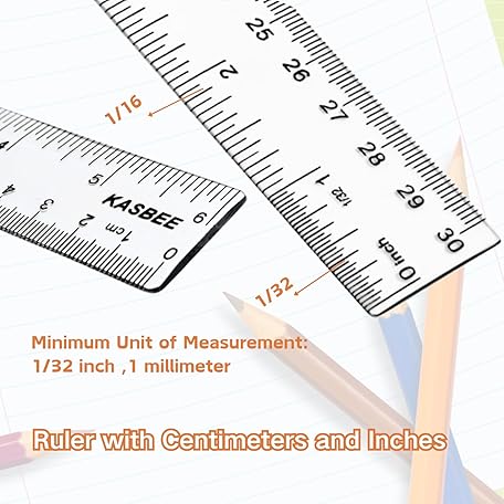 Mua Plastic Rulers, 6 Inch Ruler, 12 Inch Ruler, Clear Ruler with ...