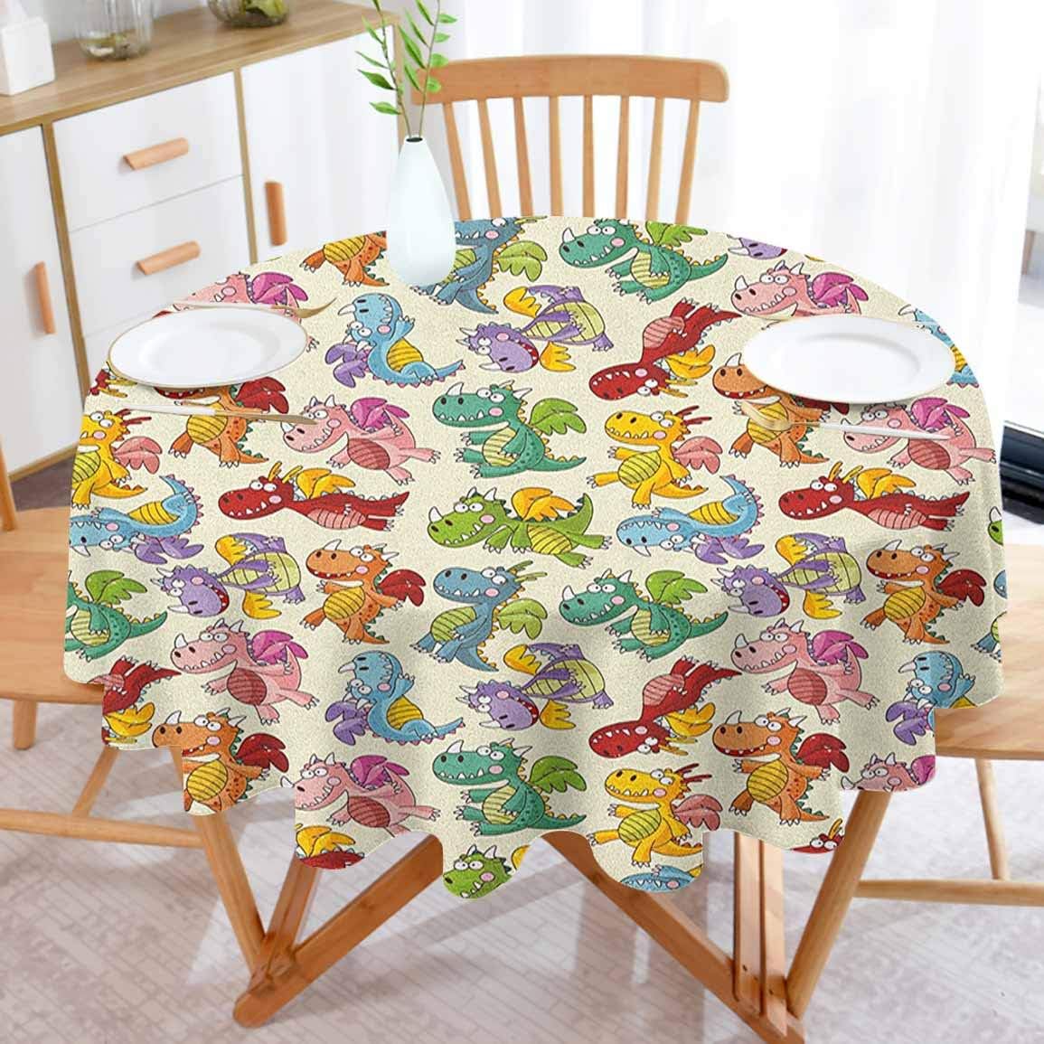 ScottDecor Children Tablecloth Round Baby Loving Cute Dangerous Happy ...