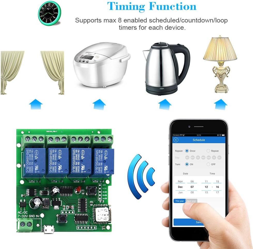 Relay Module,OWSOO eWeLink Wifi Switch Wireless Relay Module Smart Home ...