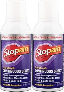 Amazon.com: Stopain Extra Strength Continuous Pain Relief Spray, 4 Oz ...