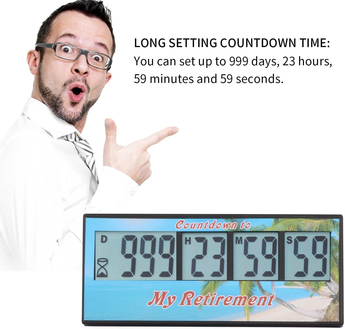 Aimilar Digital Retirement Countdown Timer 999 Days Count Down Timer