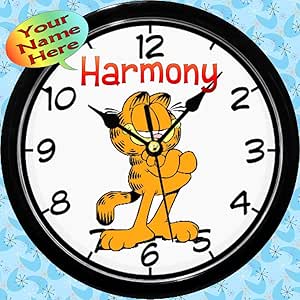 Amazon.com: Personalized Garfield Wall Clock: Home & Kitchen