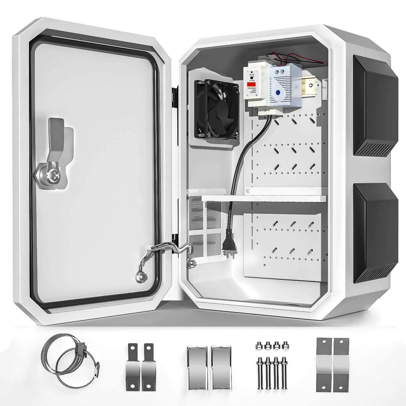Outdoor Electrical Box with Thermostat and Fan, Cold-Rolled Steel Plate ...