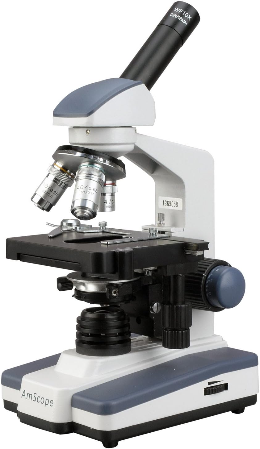 40X-1000X LED Monocular Compound Microscope with Double-Layer ...