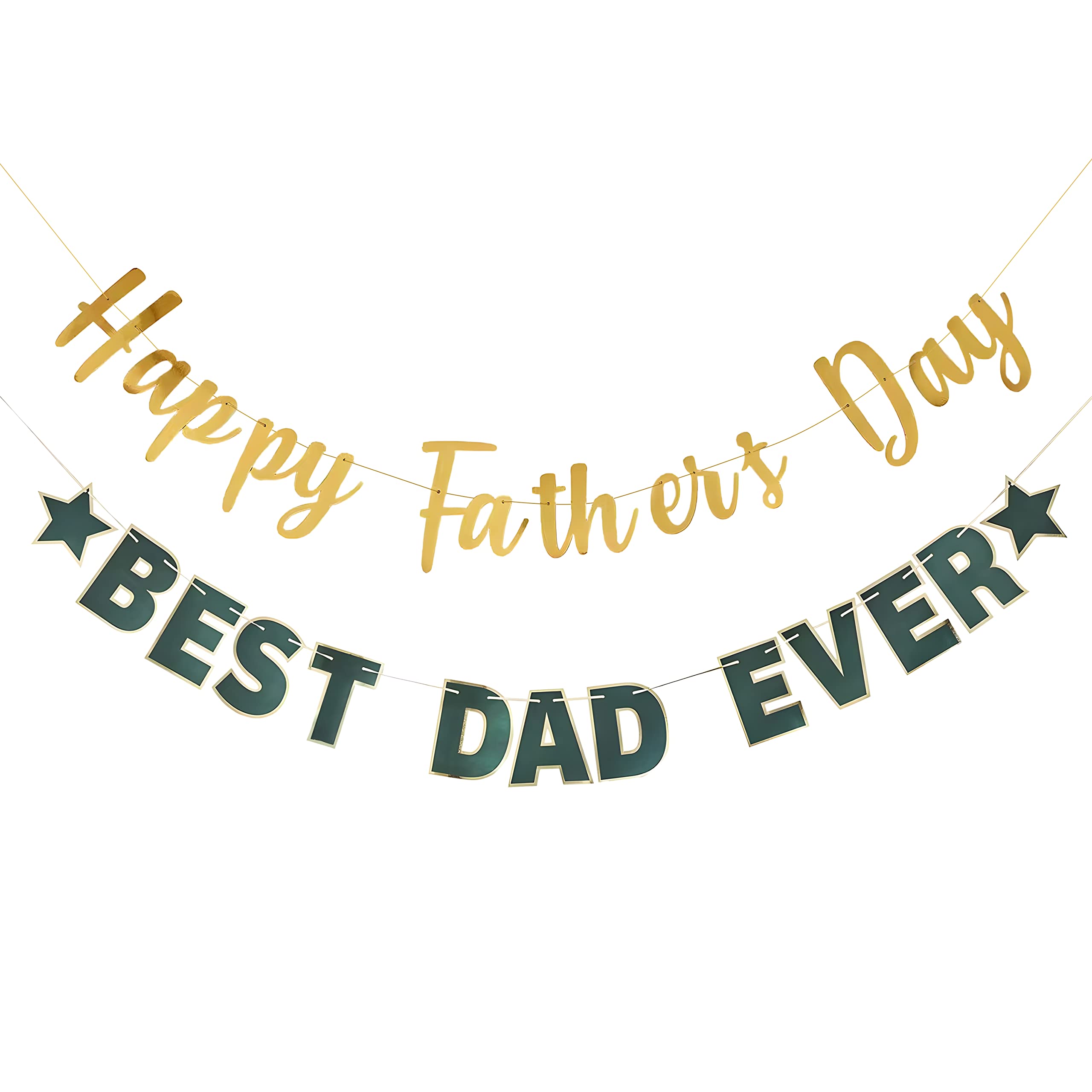 Happy Father's Day Gold Banner Bunting Banner for Dad Father's Party ...