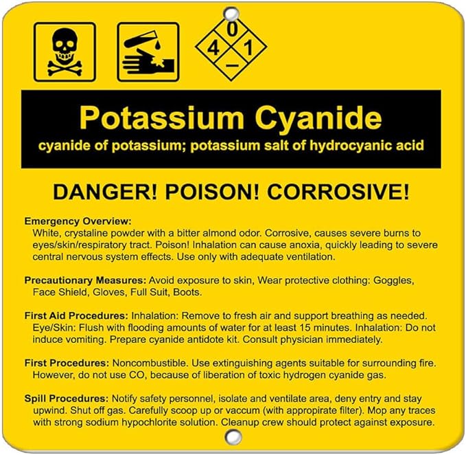 Amazon.com : Potassium Cyanide Cyanide of Potassium Hazard Hazard Vinyl ...