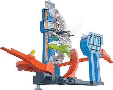 Amazon.com: Hot Wheels Jet Jump Airport Track Play Set Motorized Jet ...