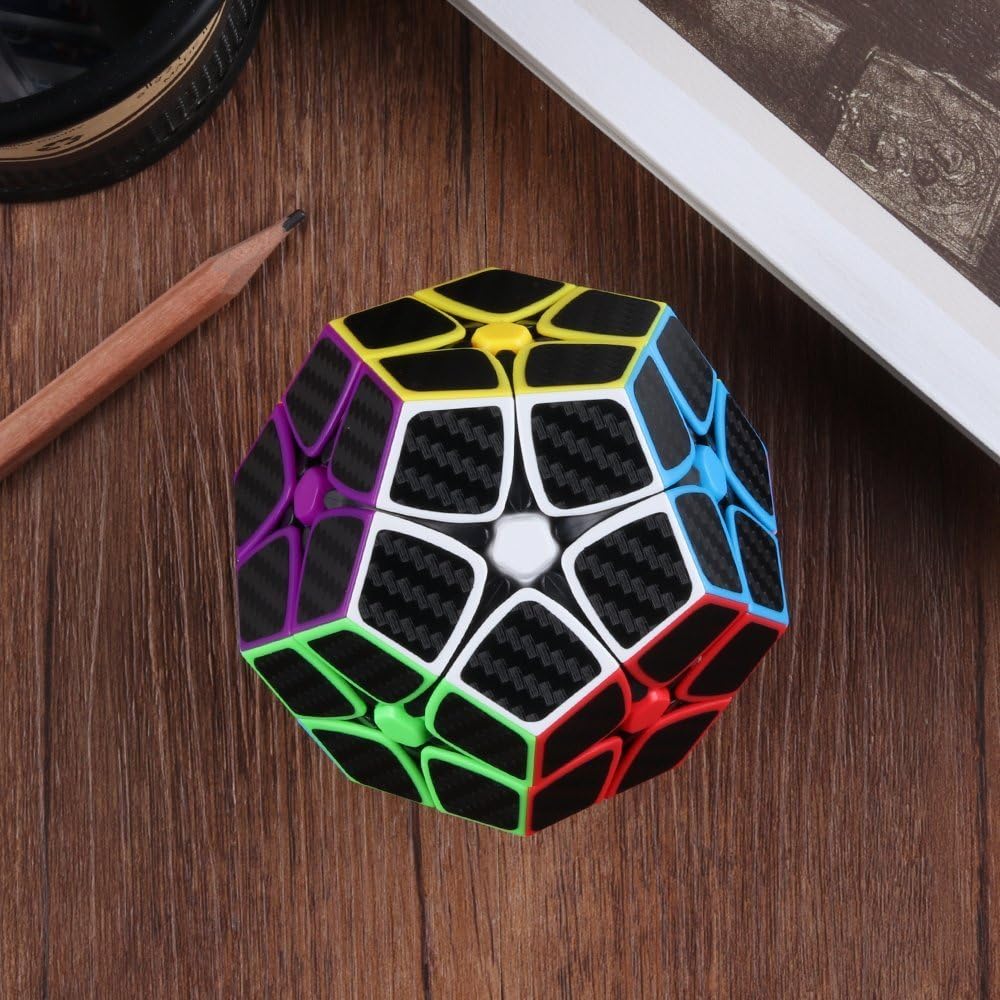 EasyGame Megaminx Cube, Carbon Fiber 2X2 Megaminx Magic Dodecahedron ...