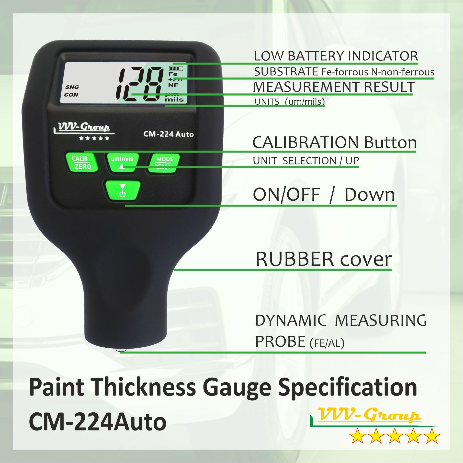 Mua Paint Thickness Gauge CM-224 Auto/Best Micron Mil car Coating ...