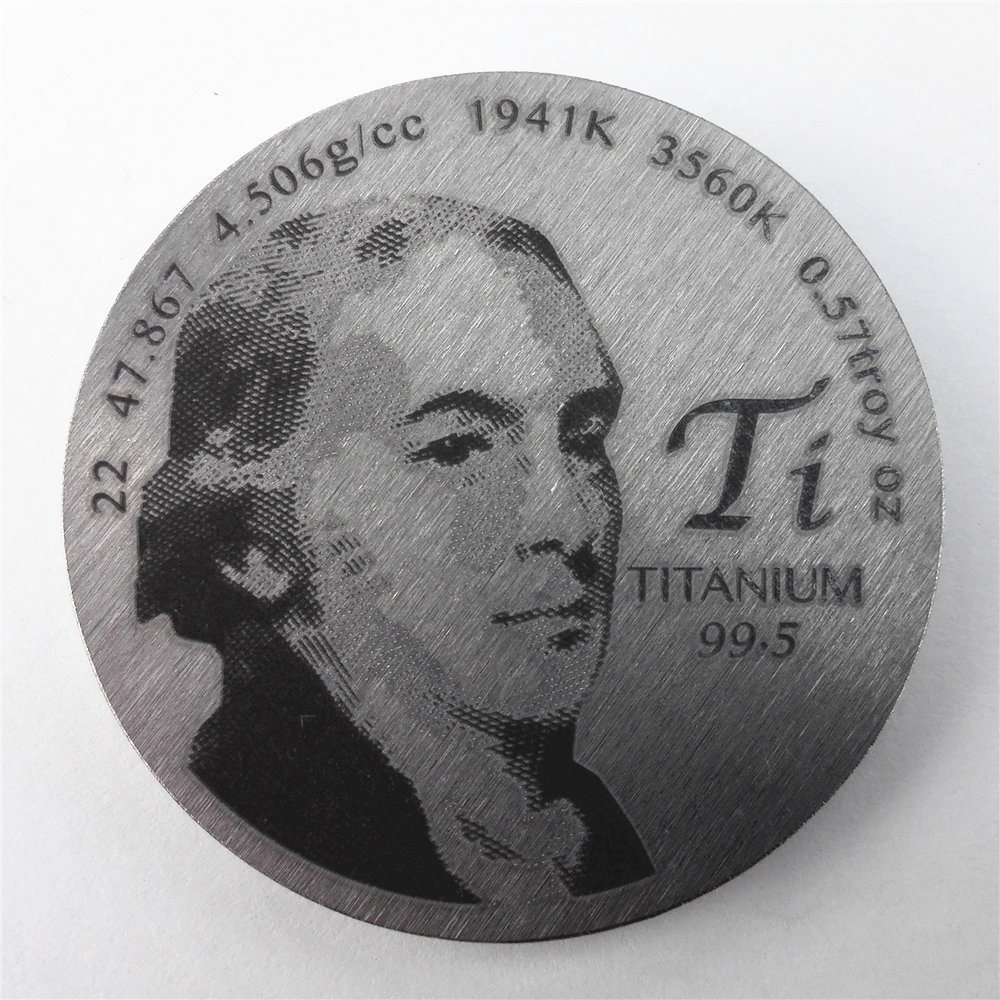 Pay Tribute to Titanium Discoverer 1.5 inch Diameter Pure Ti Metal Coin ...