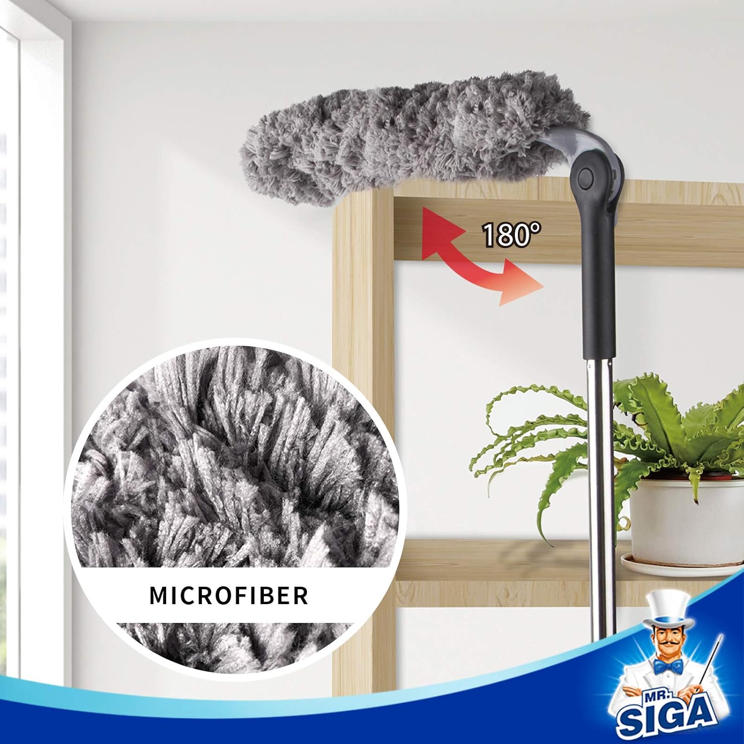 MR Lint Free Microfiber Extendable Duster, Stainless Steel Handle ...