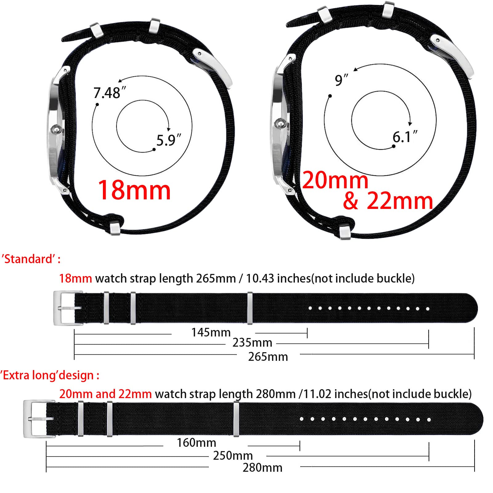 Mua Military Watch Straps with Black Heavy Buckle,Sport Nylon Watch ...