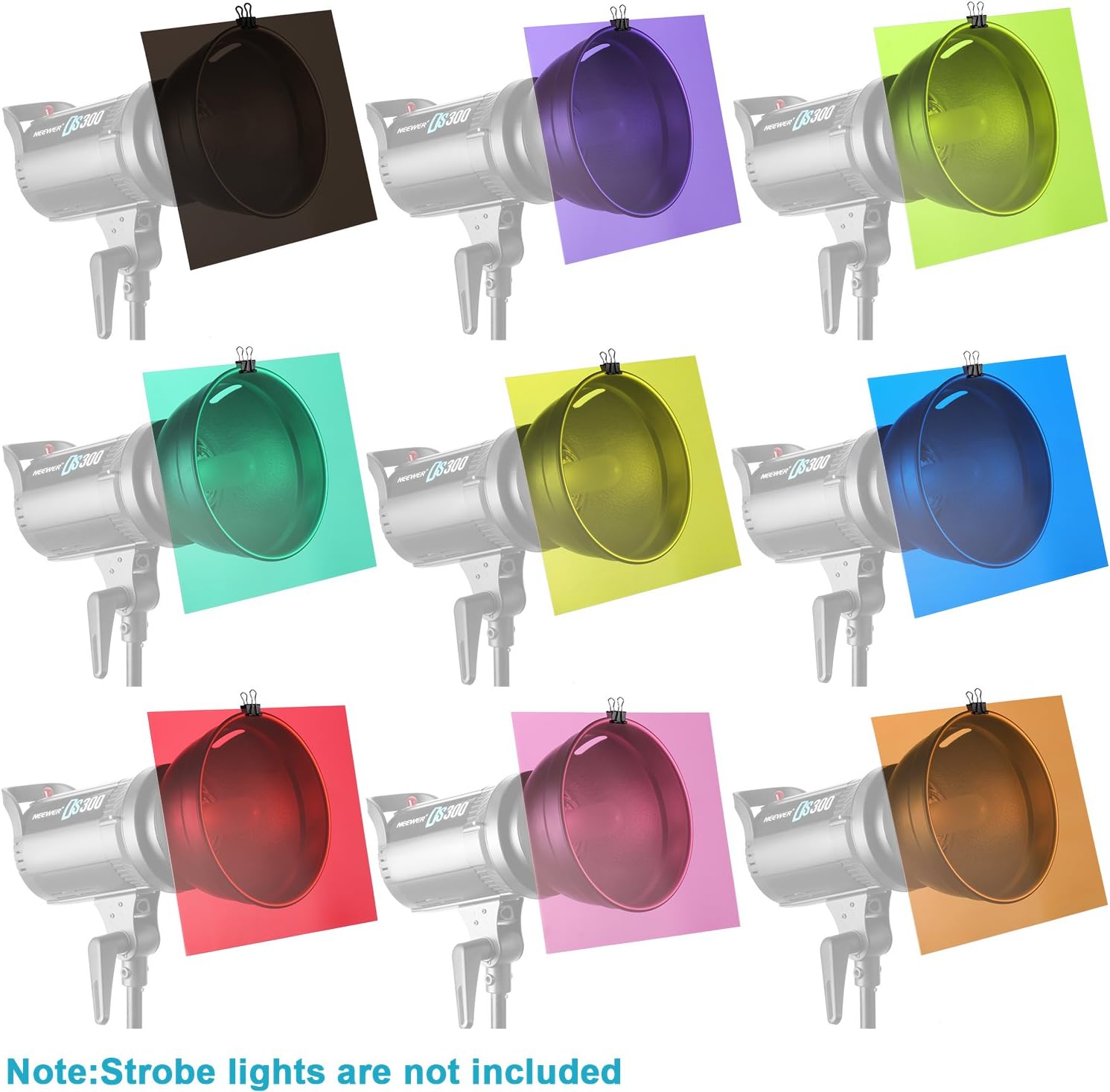 Neewer 9 Pieces Flash Lighting Gel Filter Kit with 9 12×8.3 inches ...