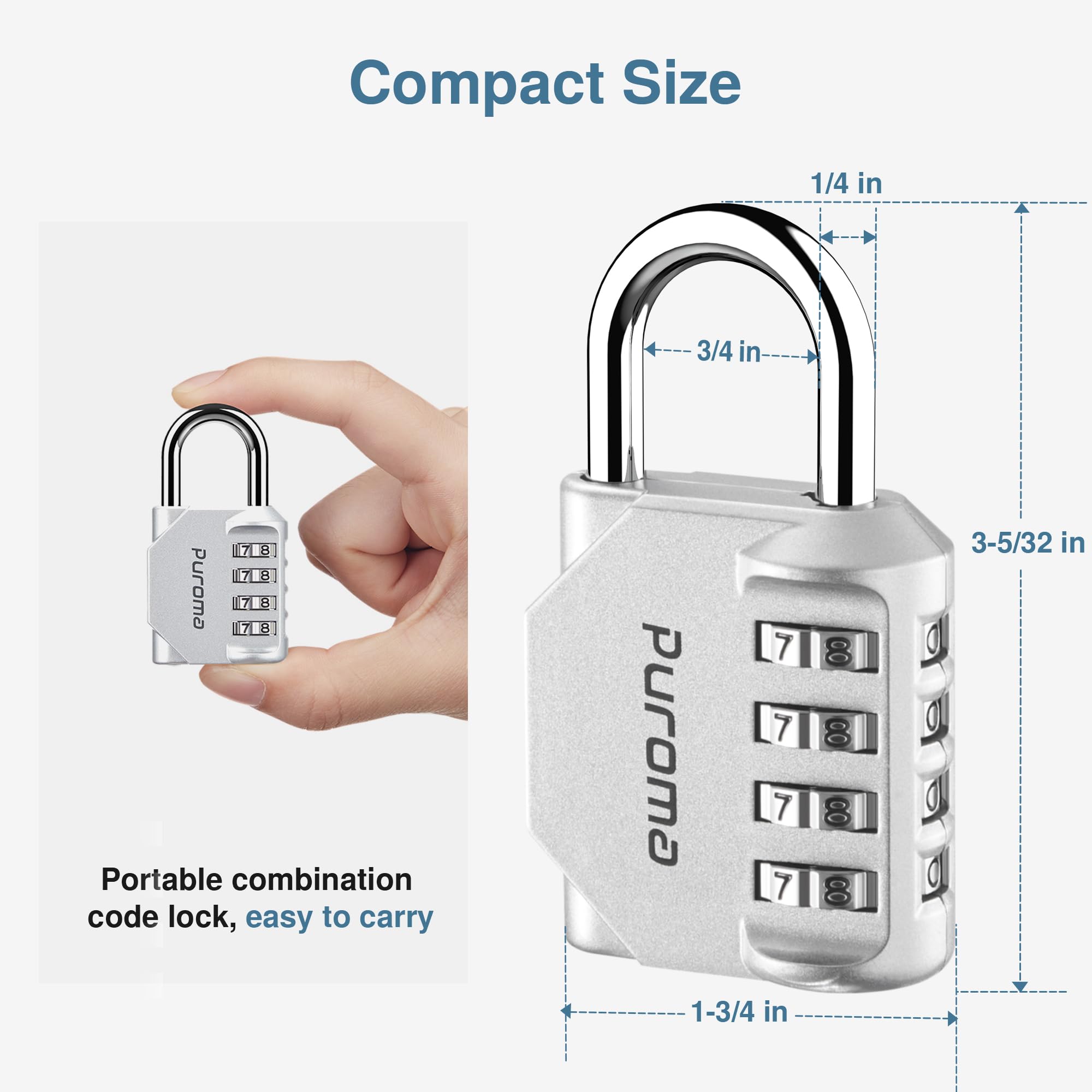 Puroma 2 Pack Combination Lock 4 Digit Locker Lock Outdoor Waterproof ...