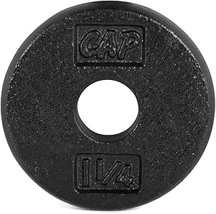 Amazon.com : CAP Barbell Cast Iron Standard 1-Inch Weight Plates, Black ...