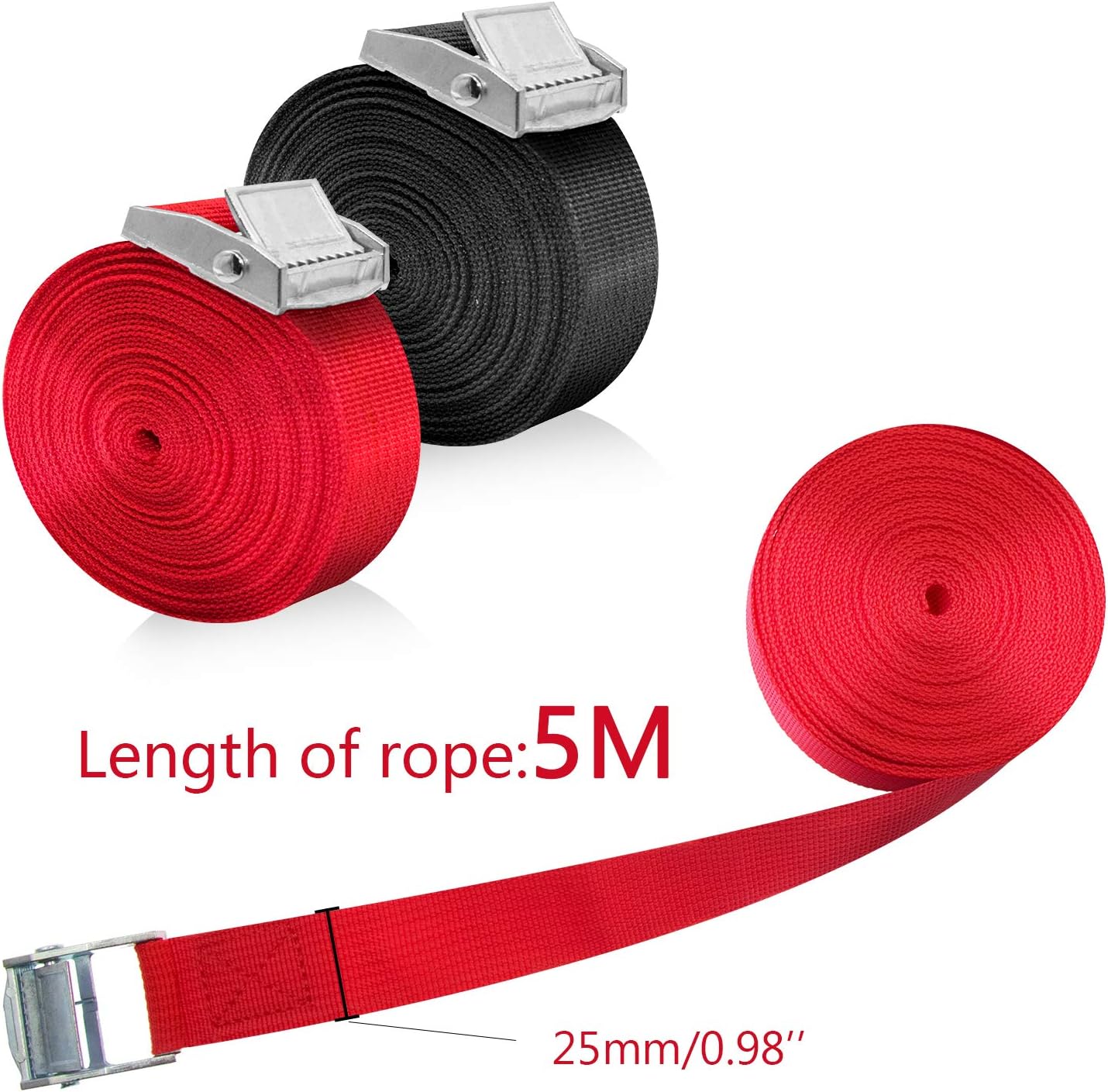 Waycreat Lashing Straps Tie Down Straps Tension Belt 4 Pieces Lashing ...