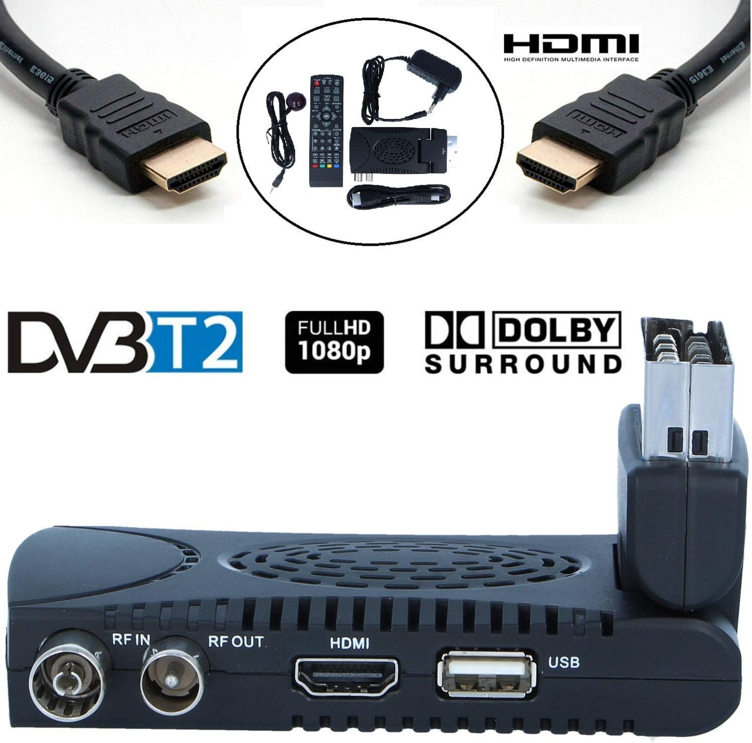 Decoder Digitale Terrestre DVB T2 / HD / Scart / HDMI / Ricevitore TV ...