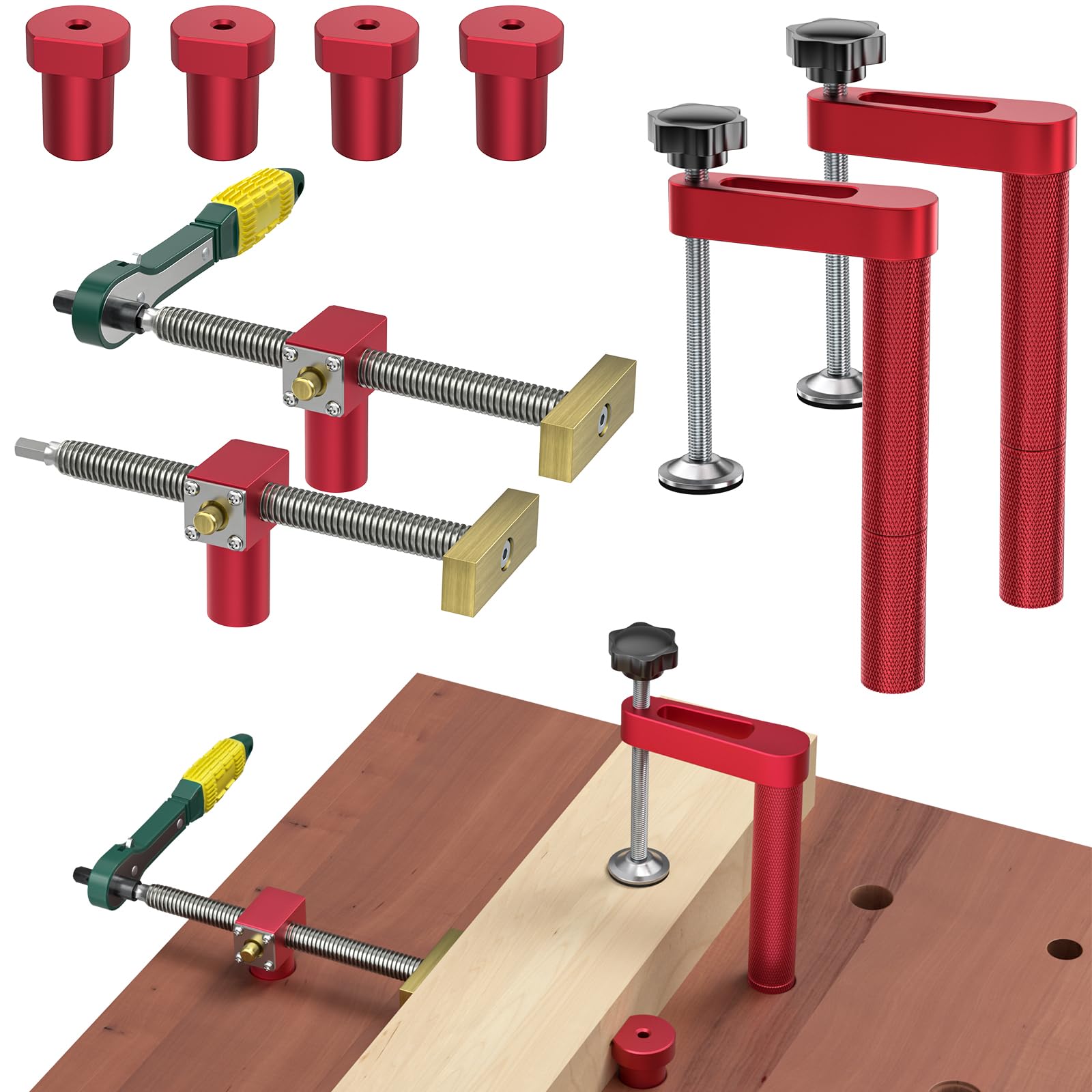 FMhotu Bench Dogs Clamp Set for 3/4" Workbench,Heavy Duty Woodworking ...