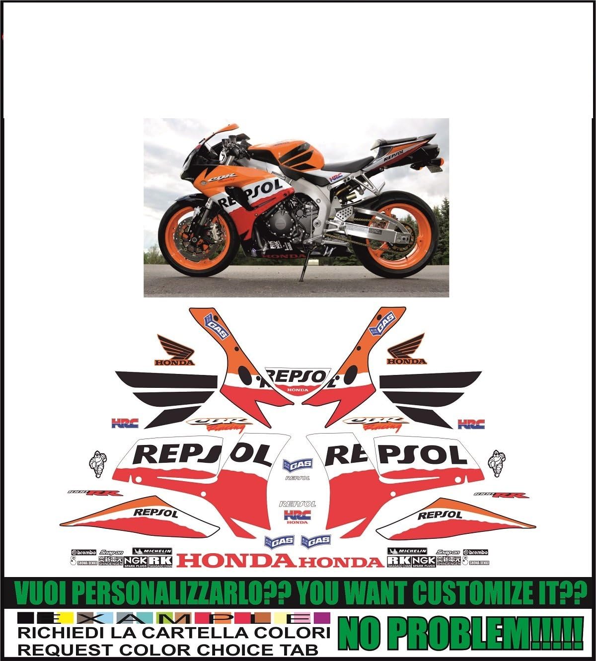Moto, accessori e componenti Kit adesivi decal stikers honda cbr 1000 ...