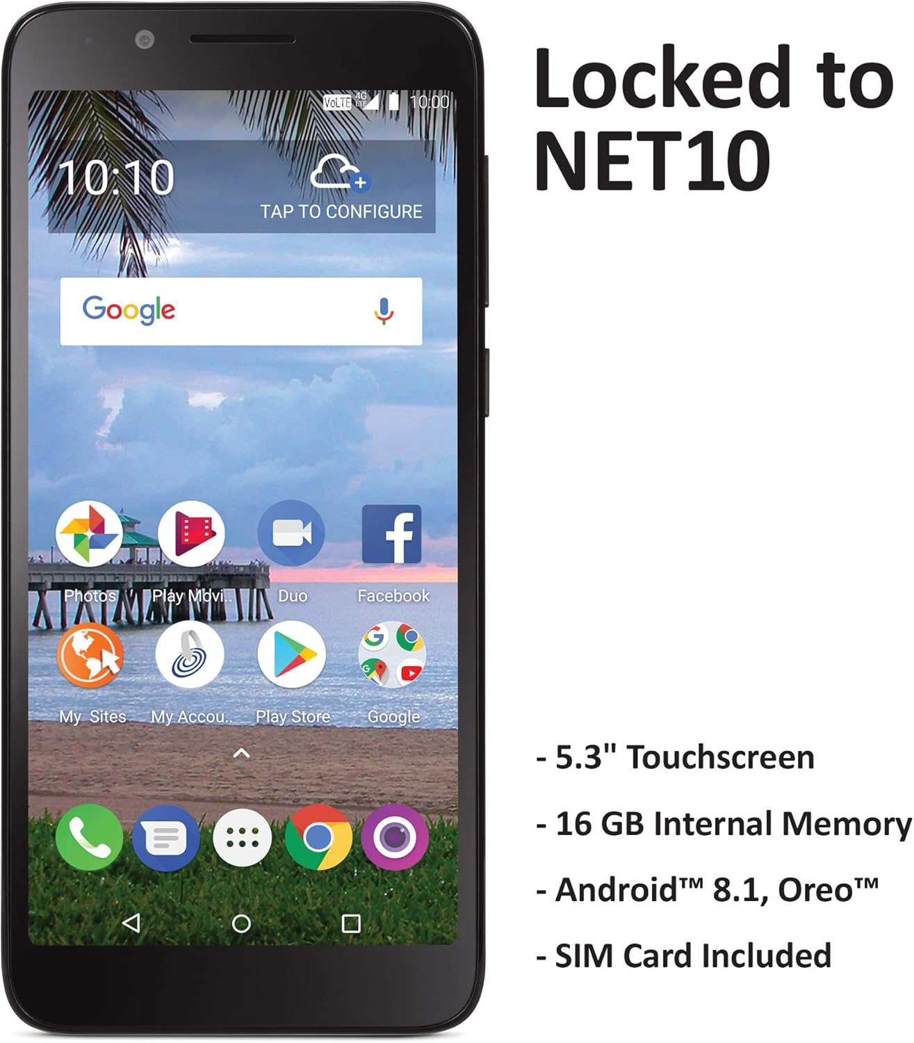 Net10 TCL LX 4G LTE Prepaid Smartphone: Amazon.com.mx: Electrónicos