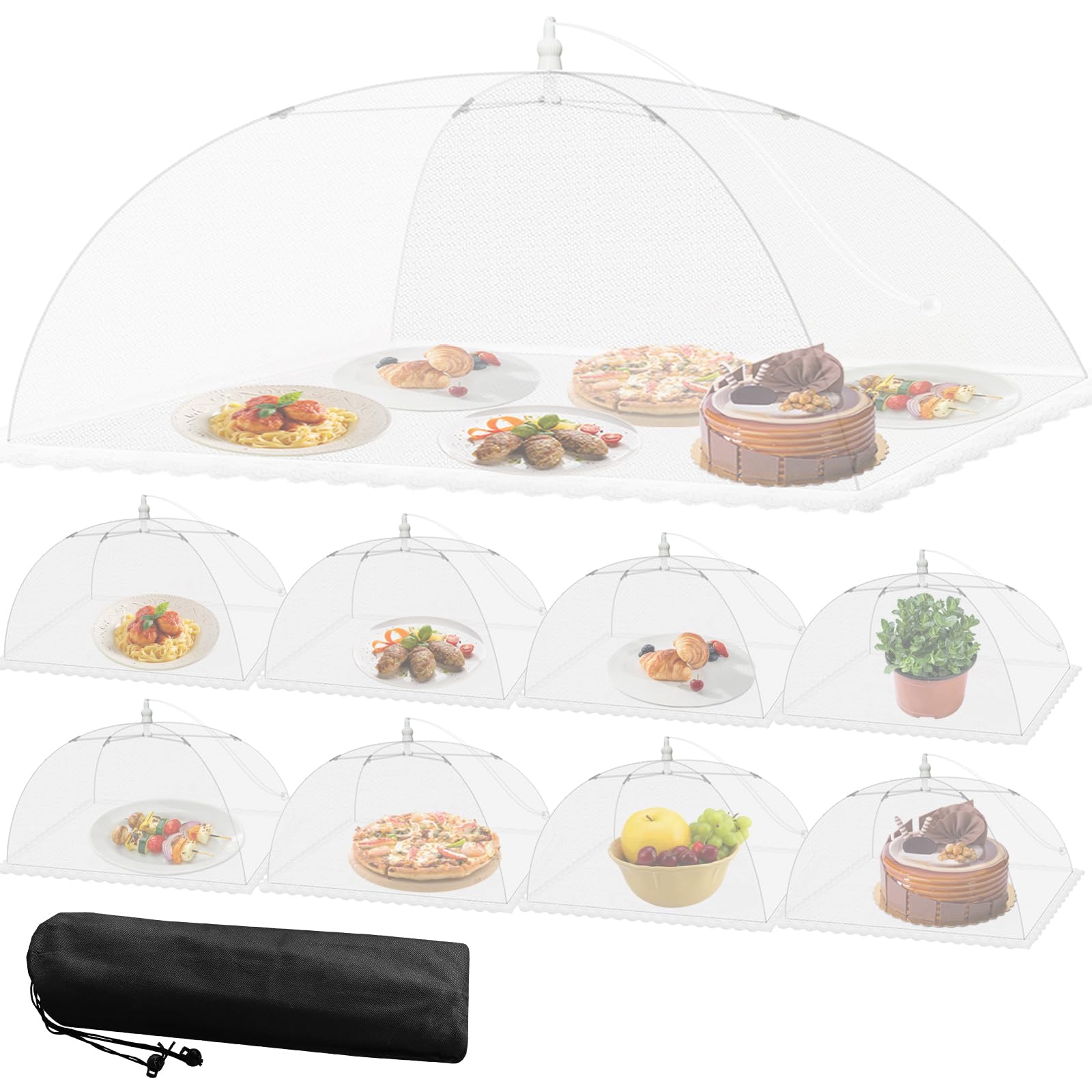 Mesh Food Covers for Outside - 9 Pack Upgraded 1 Extra Large 40x24 in ...