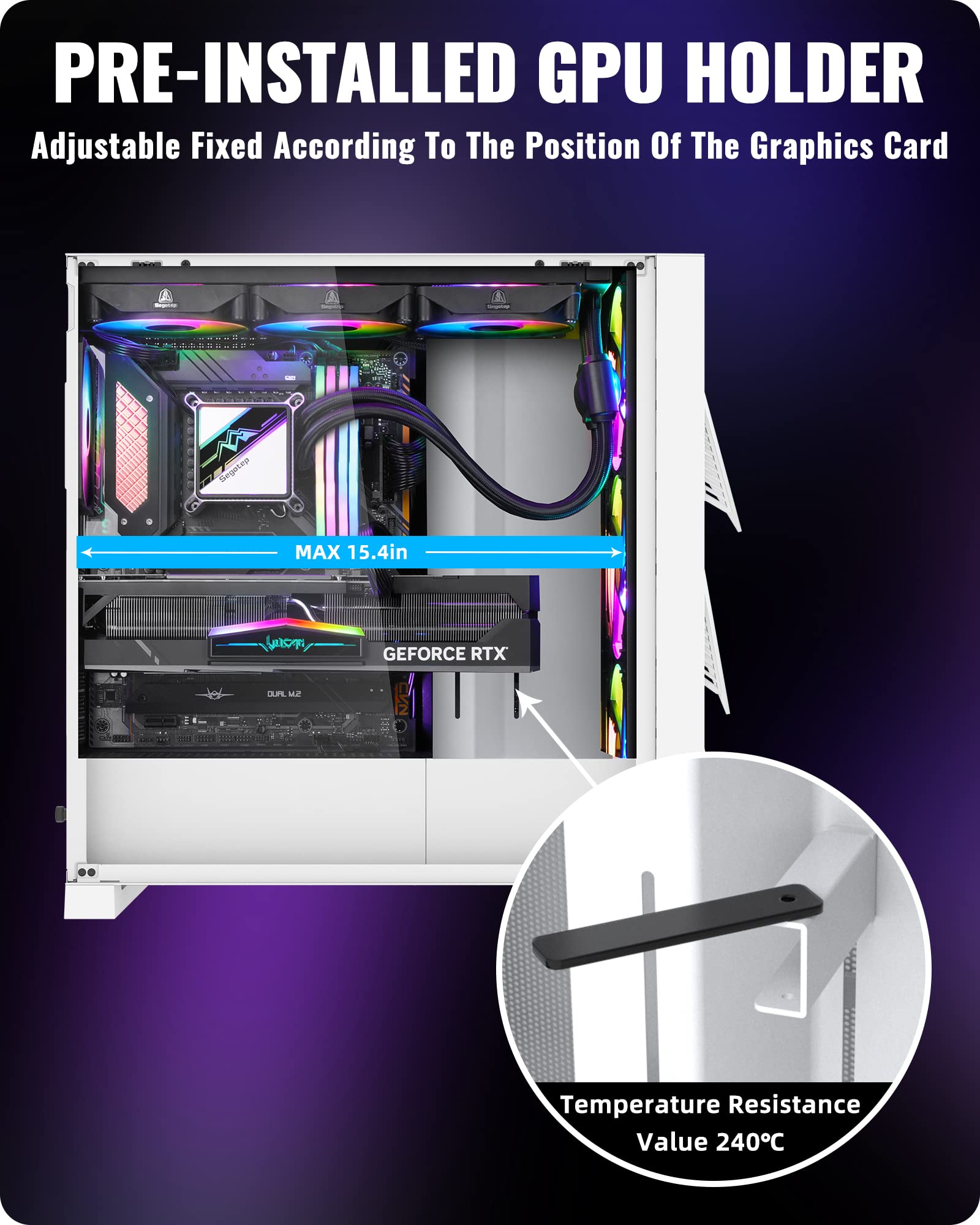 Mua Segotep T3 White Mid-Tower ATX Gaming PC Case, Support Top & Side ...